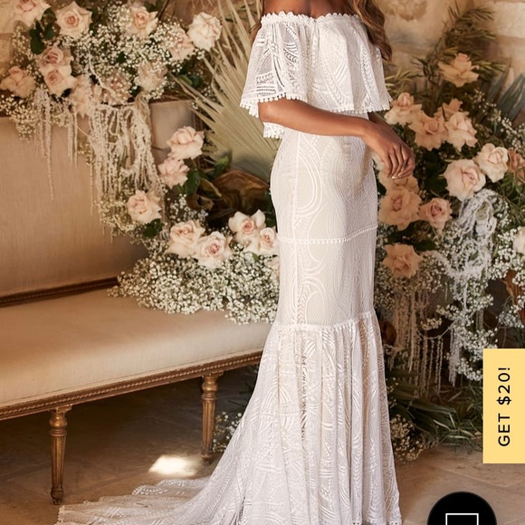 Lulus | Dresses | Brand New Lulus Mermaid Style Bohemian Wedding Gown ...